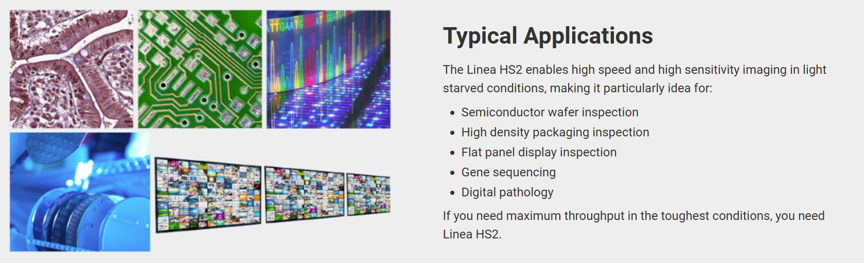 Teledyne DALSA 16k TDI line scan camera 1 MHz line rate